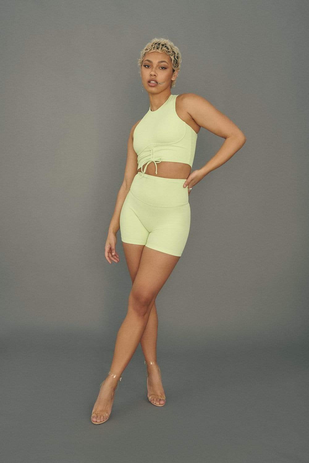 Stretch It Out Ribbed Booty Shorts - Appletini – CXIX